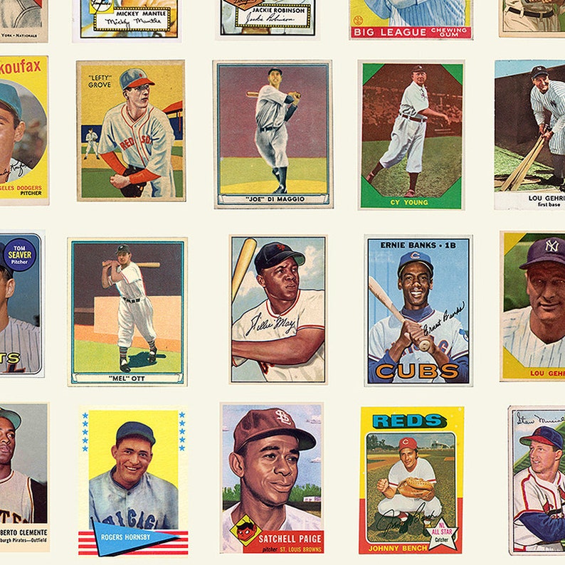 MLB Hall of Fame Baseball Card Poster - Art Print - HOF Collection - Etsy