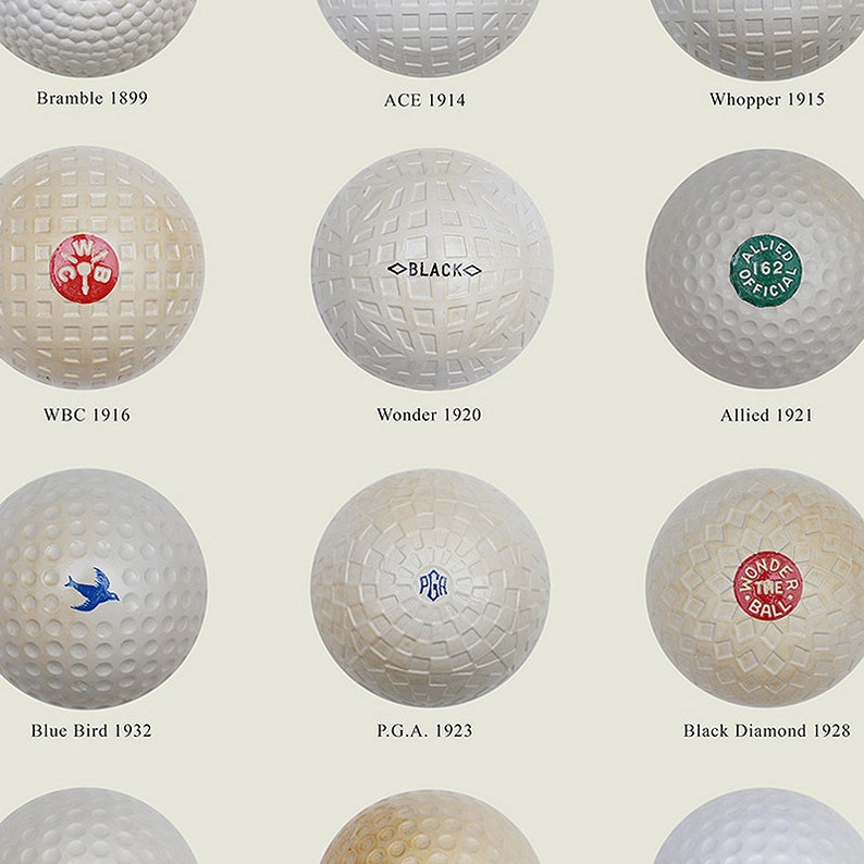 Anthology of the Golf Ball Classic Golf Ball Illustration | Etsy
