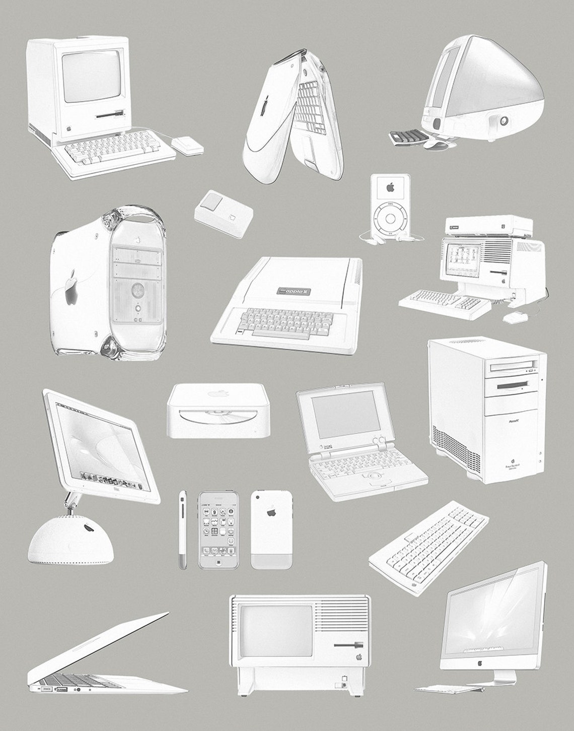 Evolution of the Apple Computer Poster Computer Geek Art - Etsy