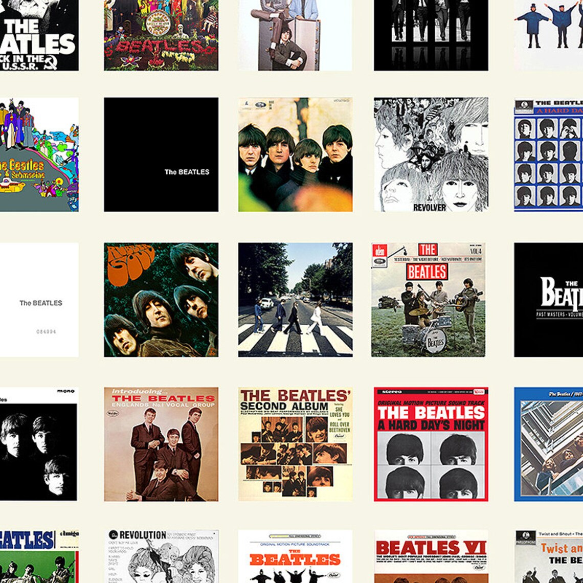 Collection of Beatles Record Albums Beatlemania Poster Art - Etsy