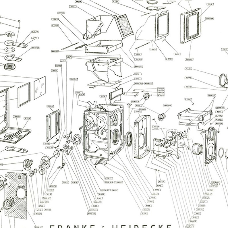 Rolleicord TLR Camera Poster Art Print Blueprint - Etsy