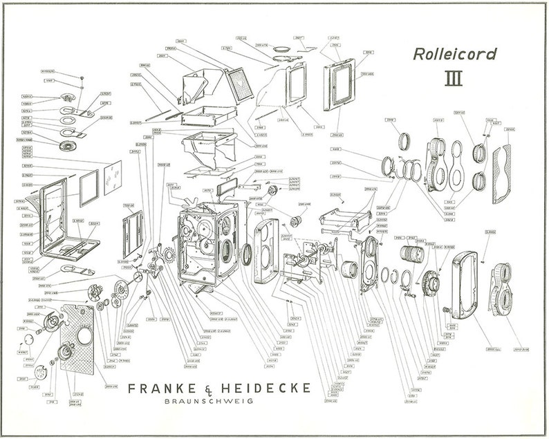 Rolleicord TLR Camera Poster Art Print Blueprint - Etsy