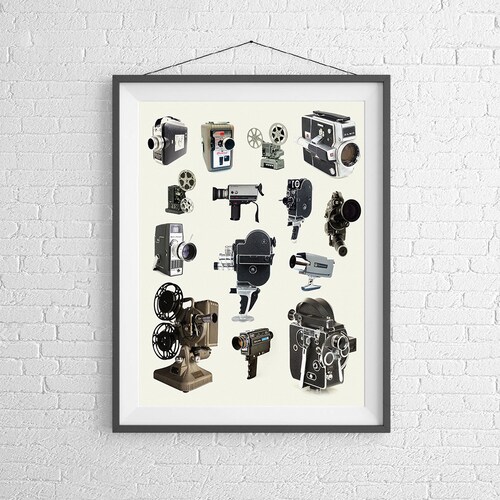 Vintage Photo Print Photographer Gift Men Antique Cameras | Etsy