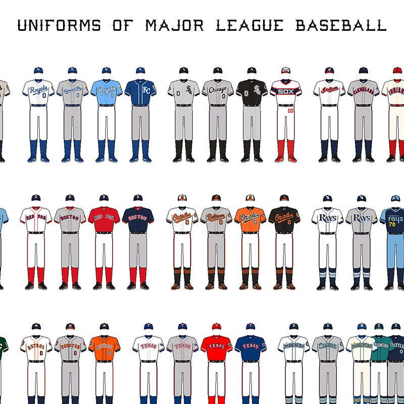History of the Baseball Uniforms Baseballs From All Eras - Etsy