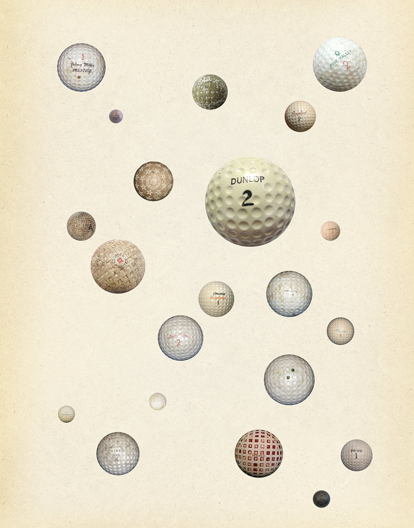 History of the Golf Ball Classic Golf Ball Illustration - Etsy
