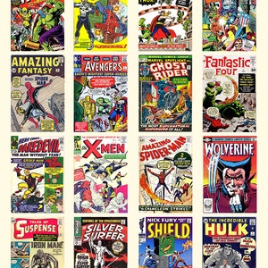 Marvel Comics Art Poster - Historical Collection of Comics - Art Print ...