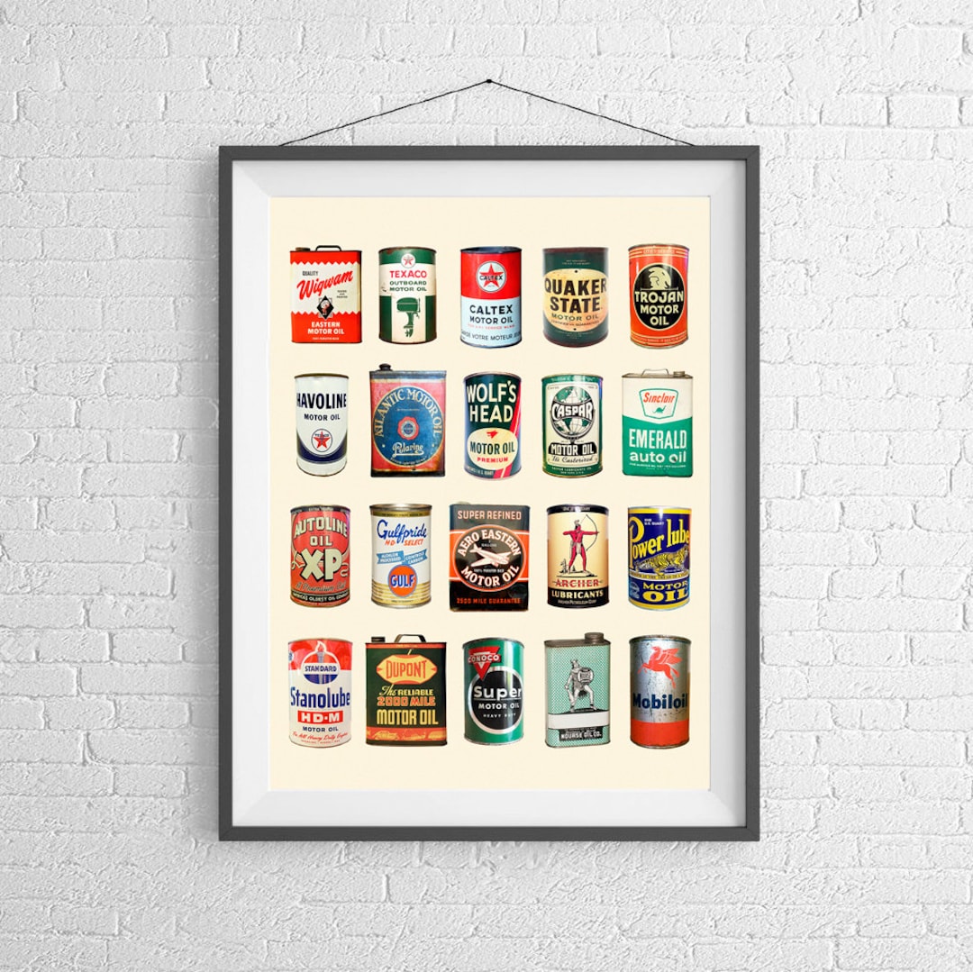 Oil Can Poster - Vintage Automotive Poster - Oil Can Art Print - Mobil ...