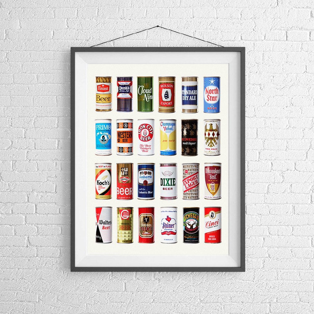 Beer Poster Vintage Beer Can Poster Beer Art | Etsy