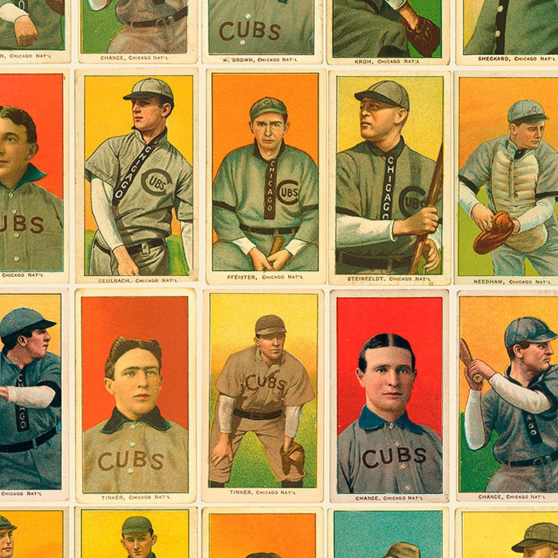 Chicago Cubs - Baseball Card Poster - Vintage Cubs Memorabilia - Art ...