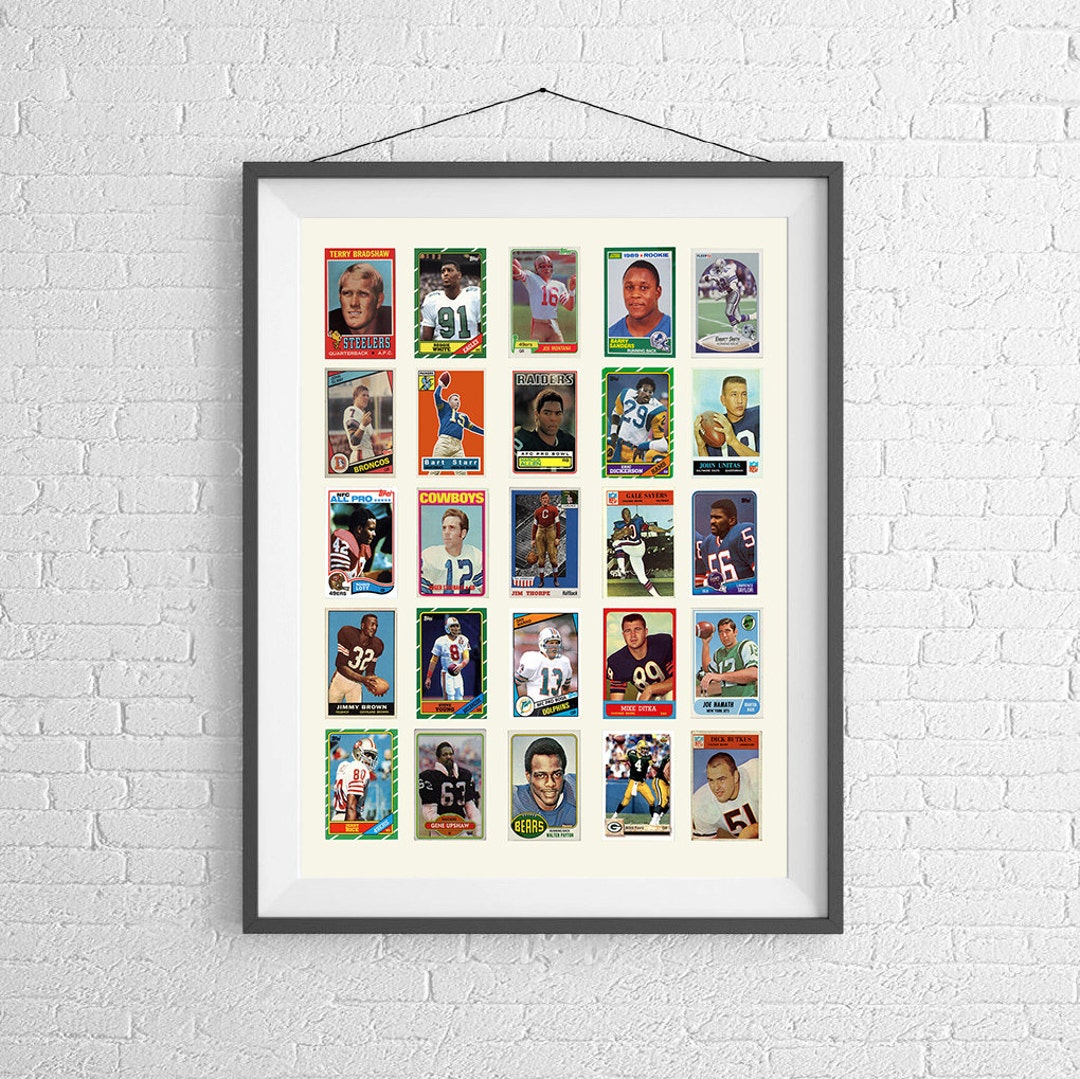 NFL Hall of Fame Football Card Poster - Art Print - HOF Collection - Etsy