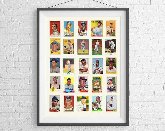MLB Hall of Fame Baseball Card Poster - Art Print - HOF Collection - Etsy