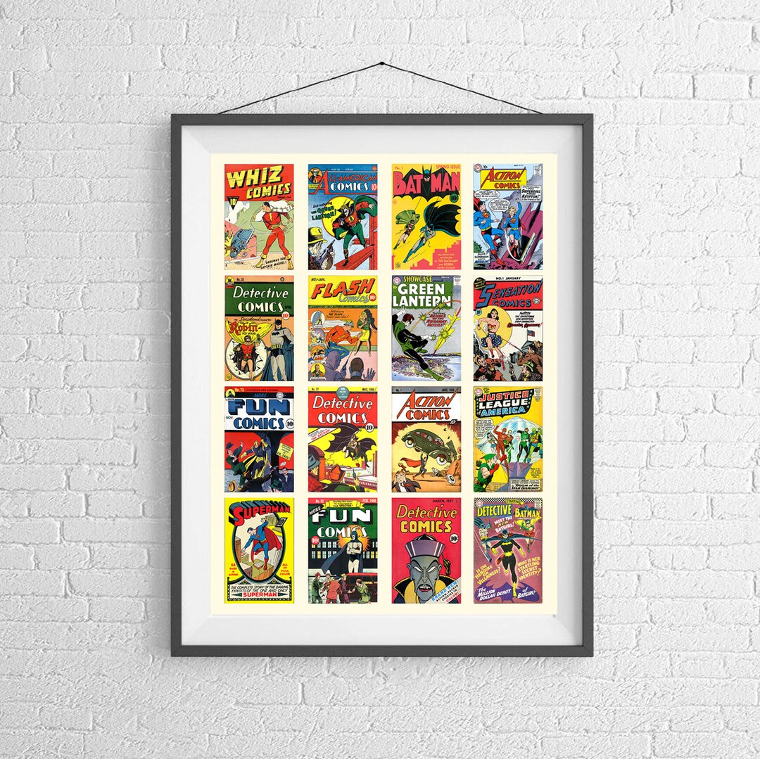 Dc Comics Art Poster Historical Collection Of Comics Art Print Wall Art 