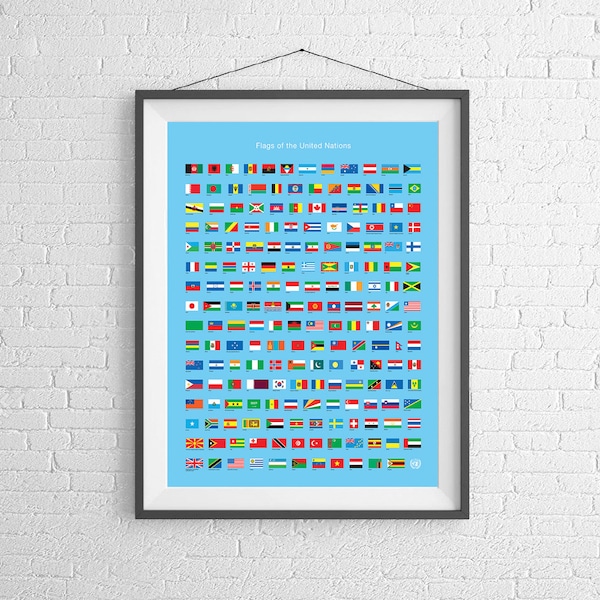 United Nations Map of the World - Etsy