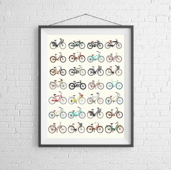 Bicycle Poster Vintage Bicycles Road Bikes & Cruisers | Etsy