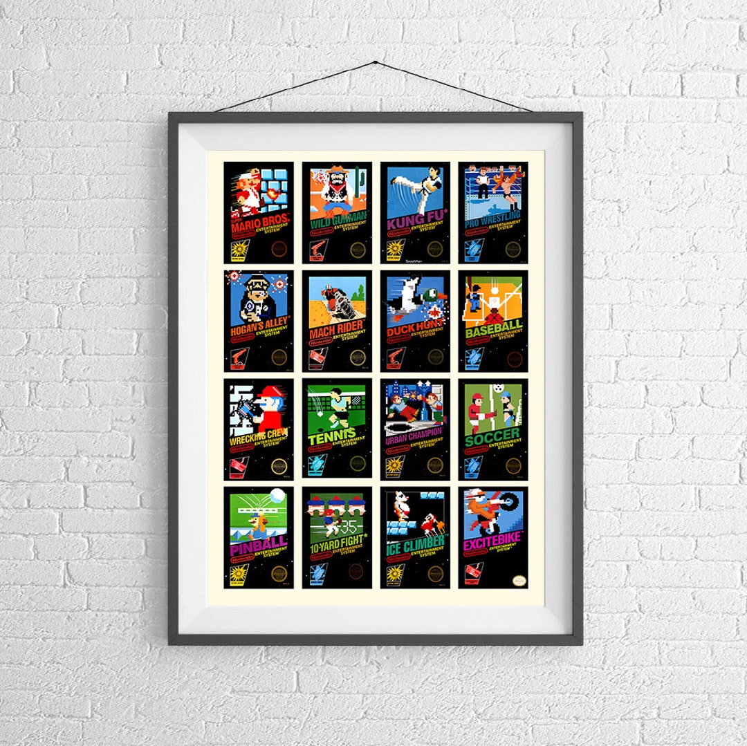 Nintendo 8-bit Video Game Cover Poster - Collection of Vintage Video ...