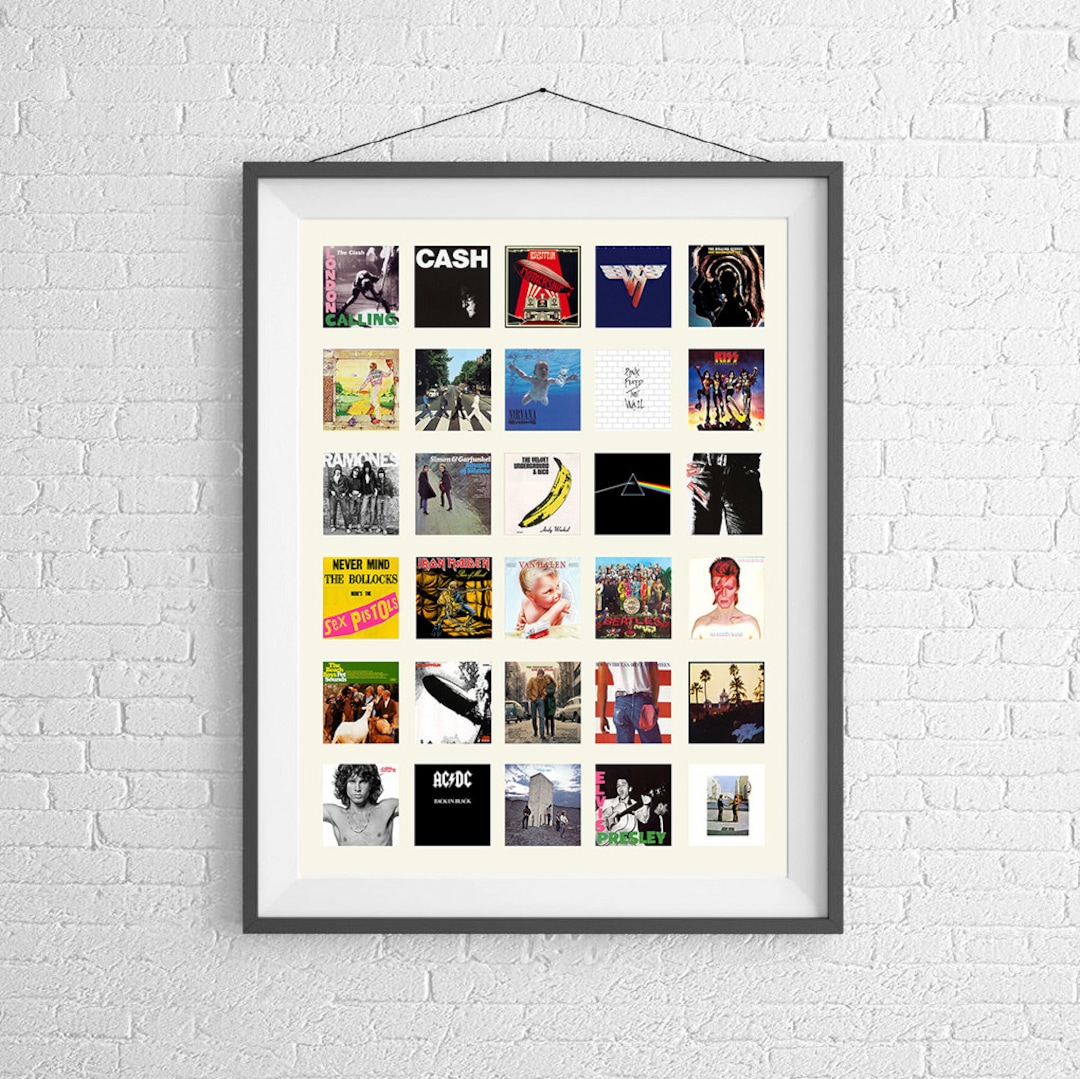Collection of Famous Record Albums - Poster Art - Rock Music - Print - Etsy