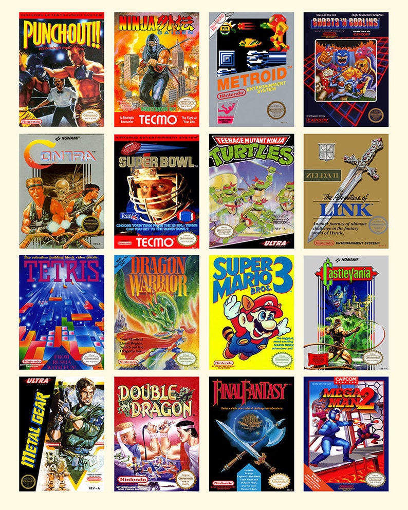 Nintendo Games Cover Poster Collection Of The Best Video Etsy