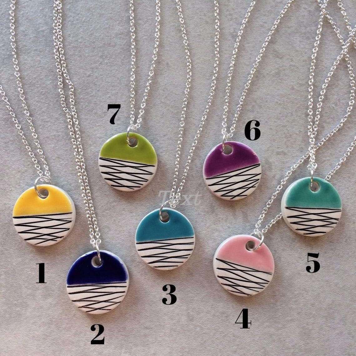 Ceramic Pendant Necklace Colourful Ceramic Jewelry Gift for - Etsy