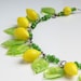 Lemon Necklace Glass Fruit Necklace Citrus Necklace Statement Yellow ...