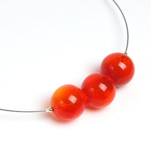Red Necklace Glass Bubble Necklace Glass Ball Necklace Bold Chunky ...