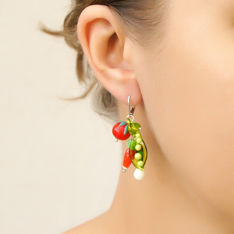 Vegetable earrings Miniature food earrings Nature inspired | Etsy