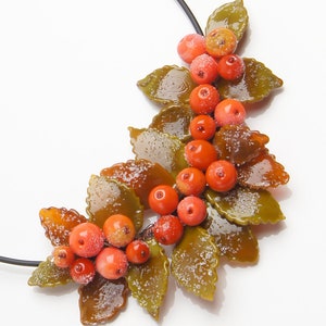 Rowanberry Necklace Orange Nature Jewelry Gift for Women Food Jewelry ...