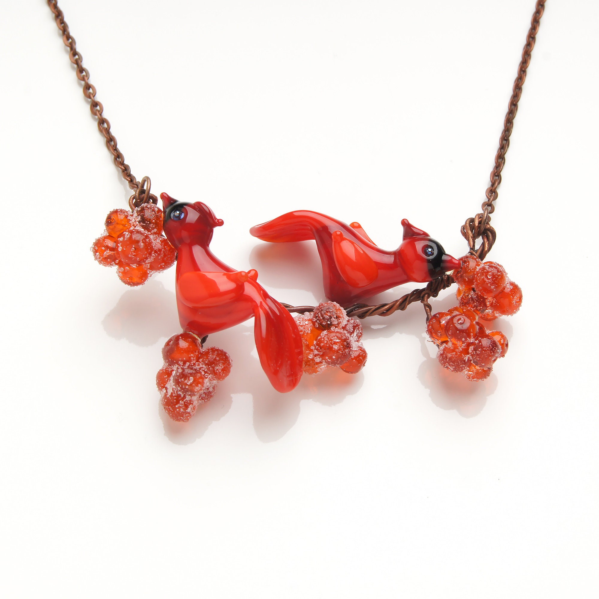 Red Cardinal Necklace Mama Bird Necklace for Mom Birthday Gift | Etsy