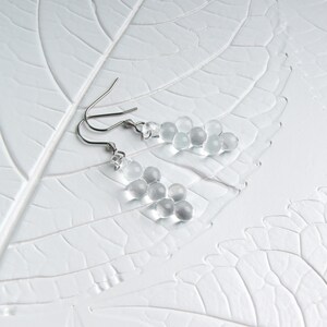 Cluster Geometric Earrings Dangle • Clear Sculptural Bubble Statement ...