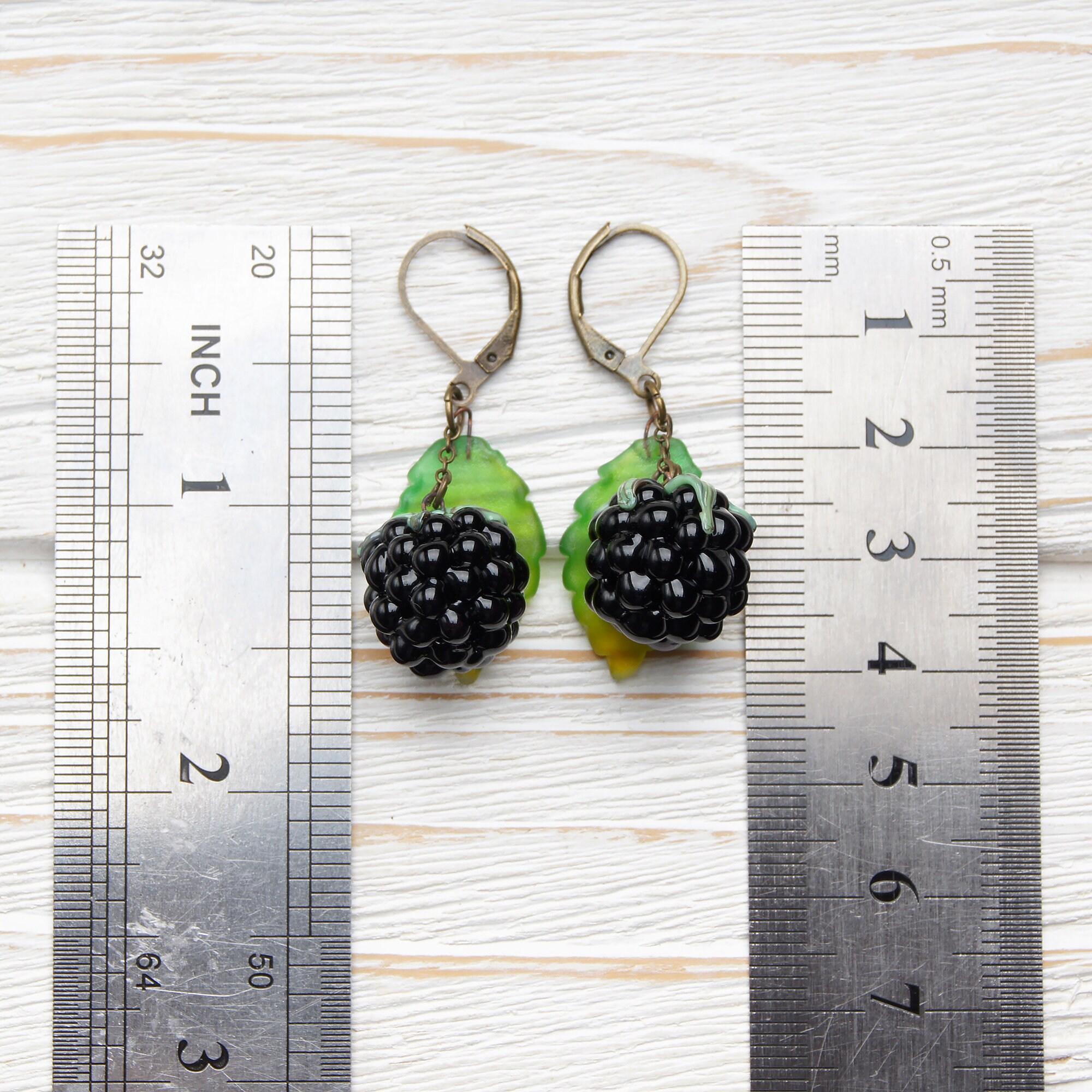 Blackberry earrings Black berry earrings Nature earrings - Etsy.de