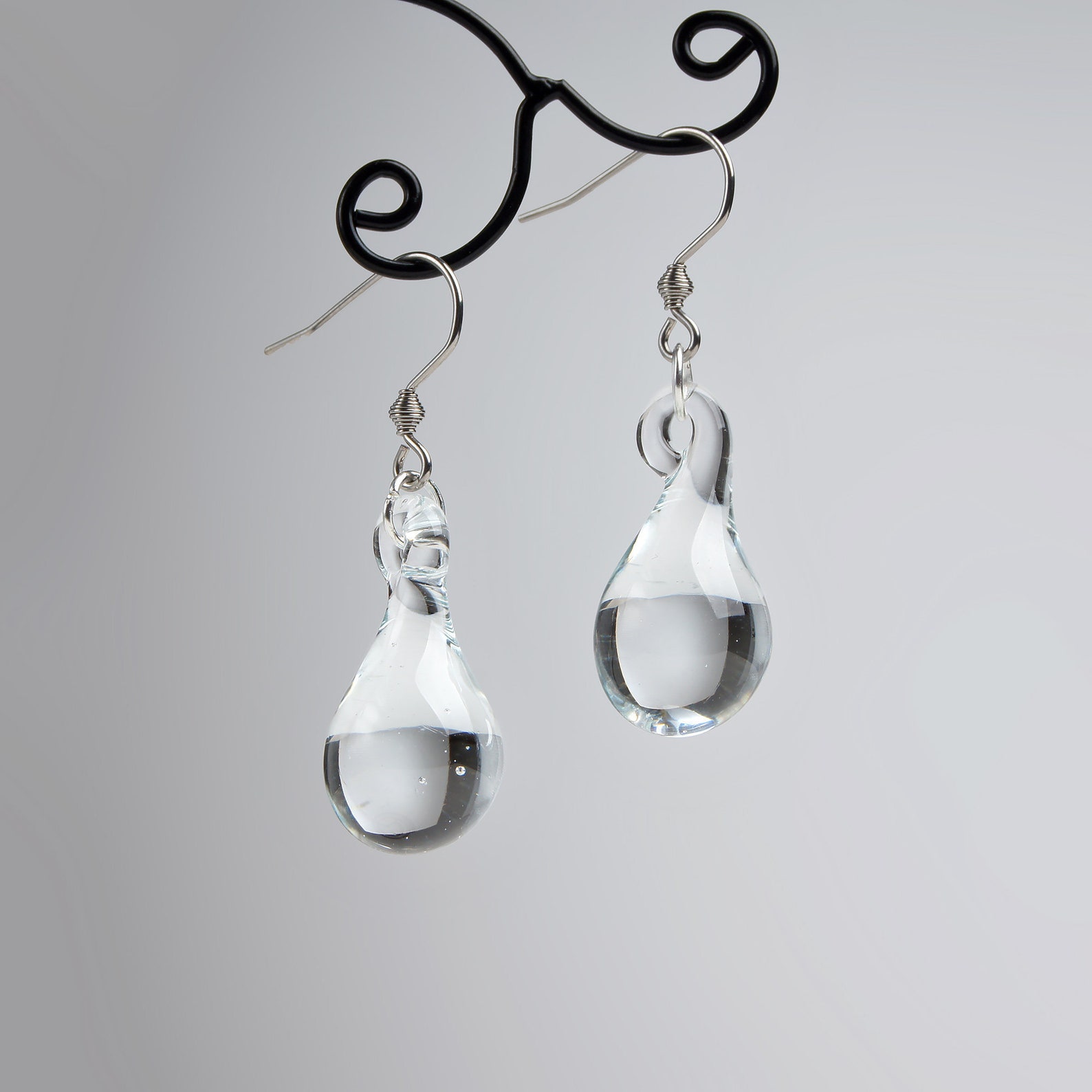 Simple Minimalist Water Drop Earrings • Modern Sculptural Dangle ...
