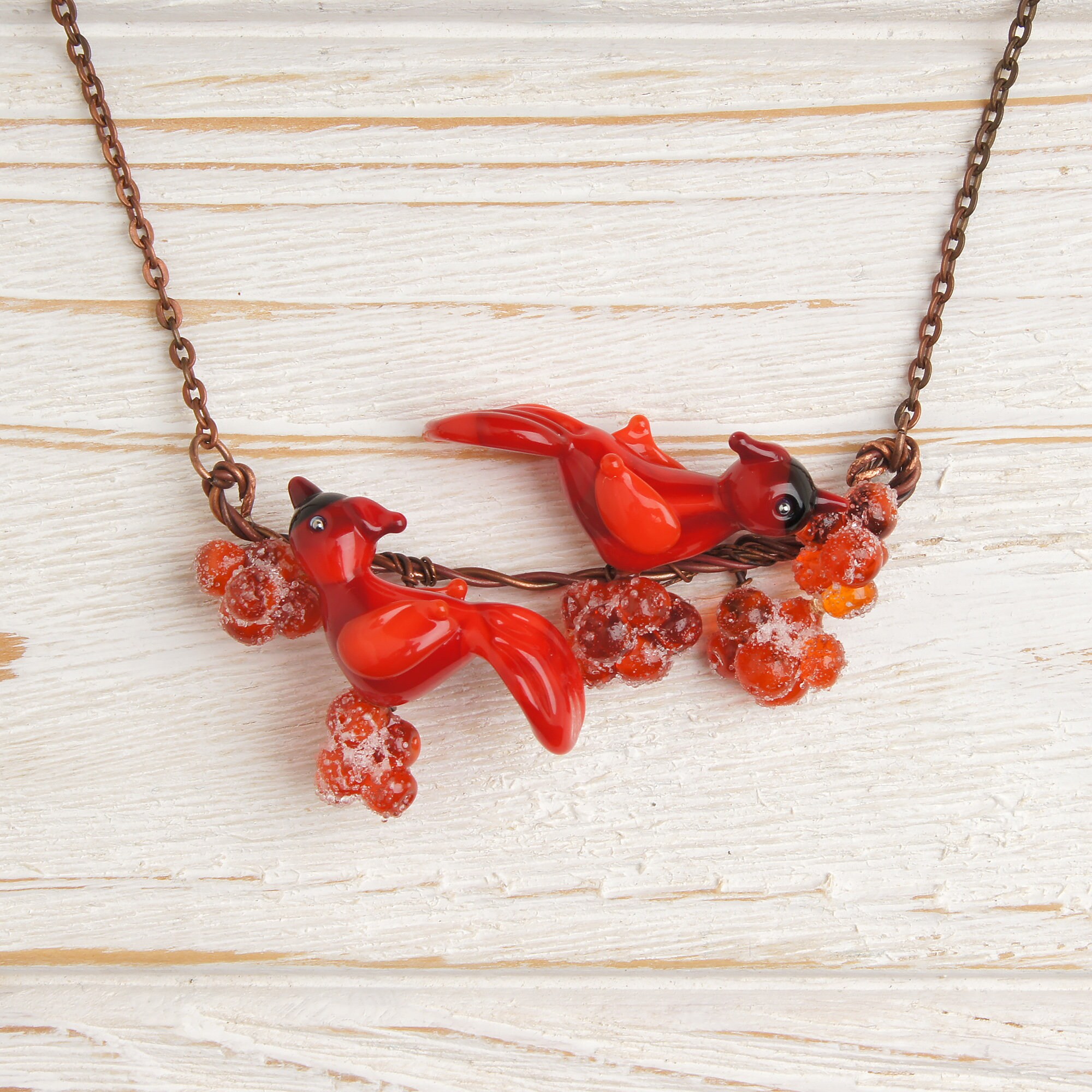 Red Cardinal Necklace Mama Bird Necklace for Mom Birthday Gift | Etsy