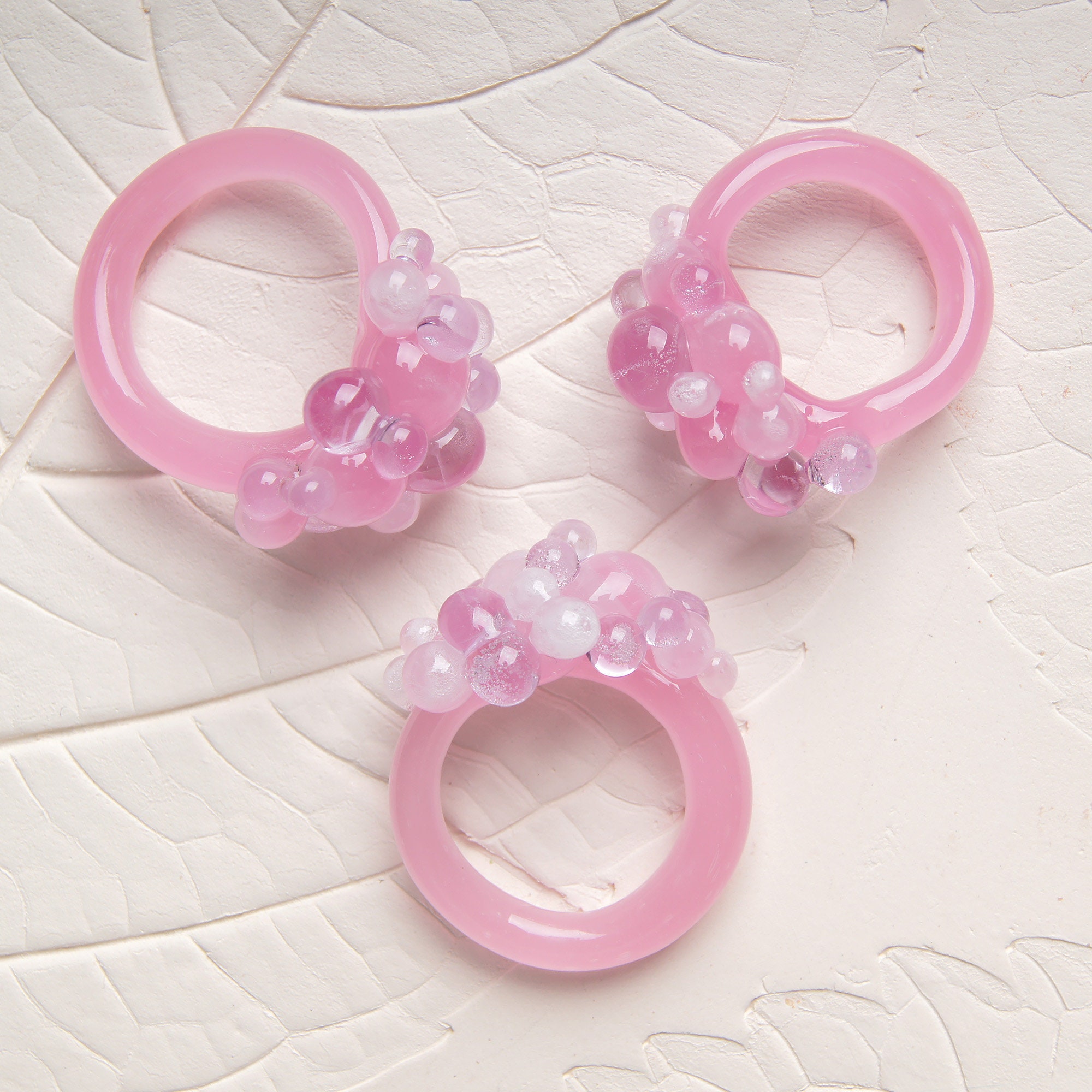 Pink cocktail ring Light pink ring Big glass ring Glass bubble | Etsy