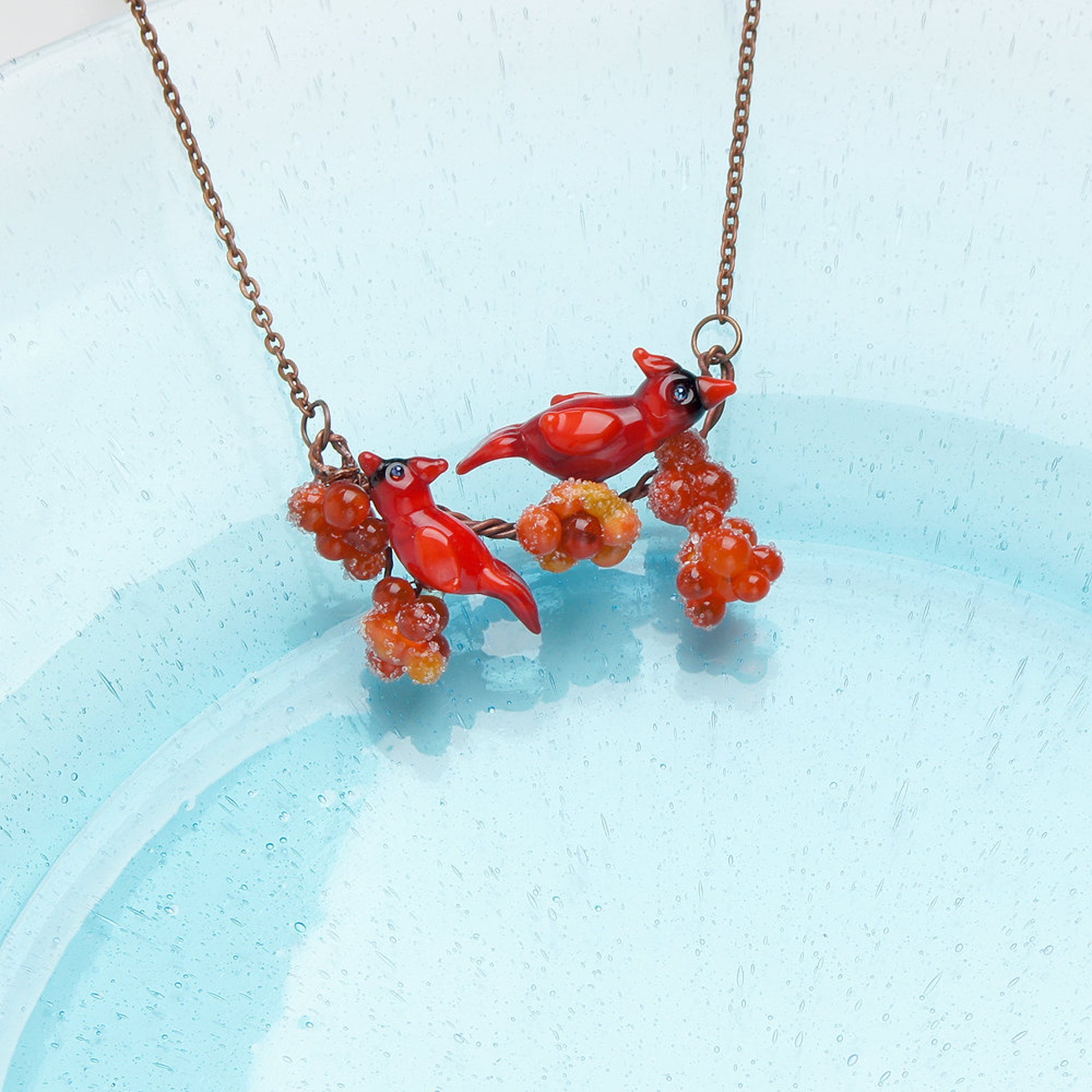 Red Cardinal Necklace Mama Bird Necklace for Mom Birthday Gift | Etsy