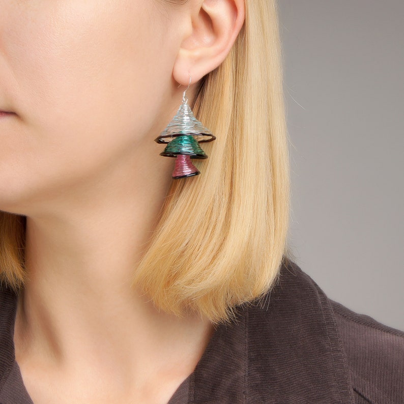 Aesthetic Earrings Teal Geometric Earrings Fun Unique Earrings - Etsy