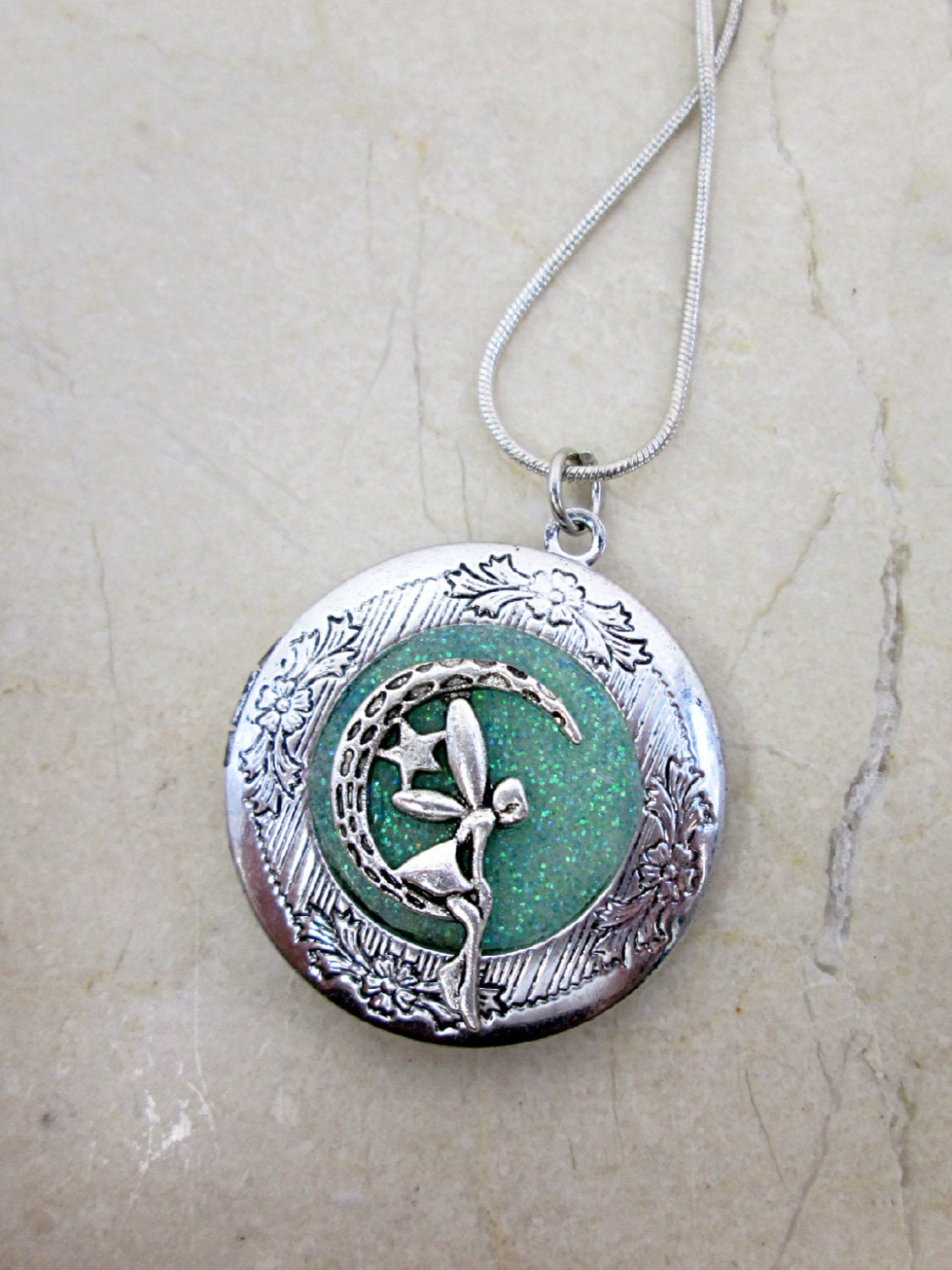 Glow in the Dark Moon Fairy Locket Necklace Blue Moon Locket - Etsy Canada