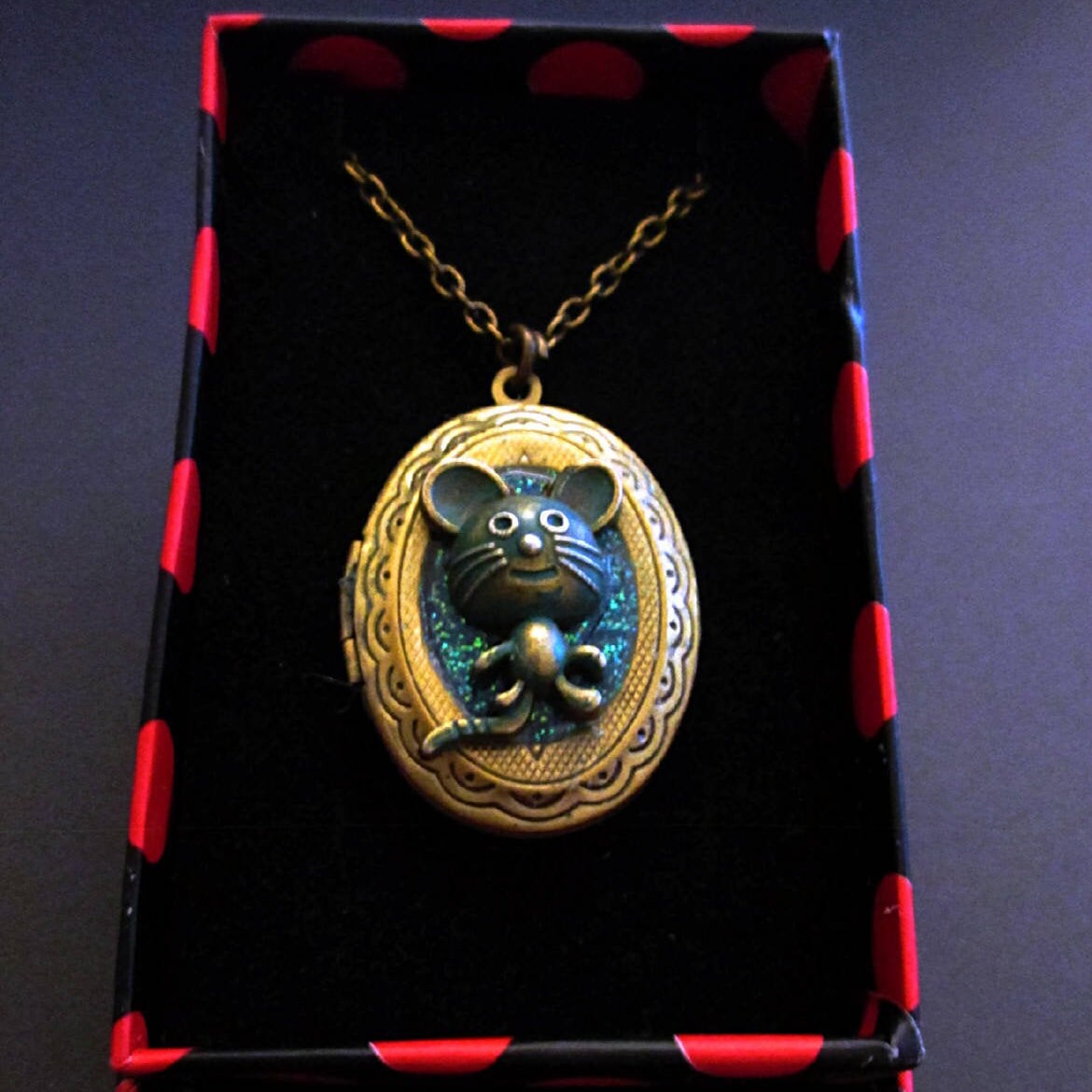 Cute Mouse Locket Necklace Rat Locket Memorial Gift Small | Etsy