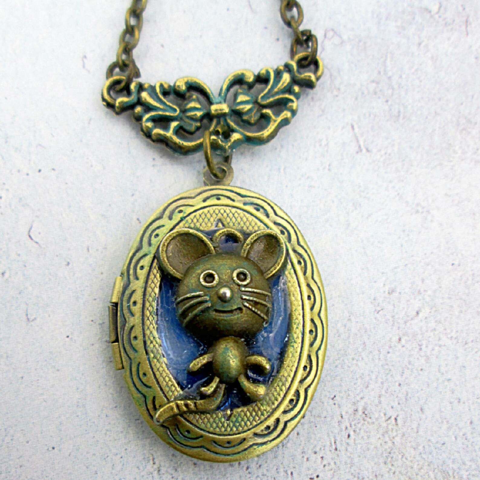 Cute Mouse Locket Necklace Rat Locket Memorial Gift Small - Etsy