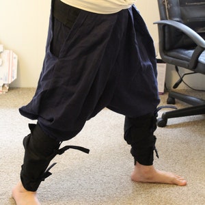 Japanese Ninja Pants Trousers Yoroi Hitatare + Kyahan Leggings Wraps ...