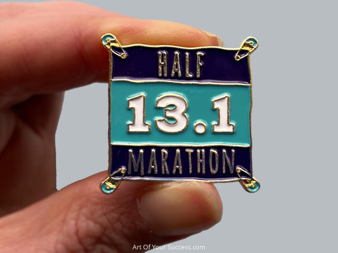 Half Marathon Runner Enamel Pin Badge - Etsy