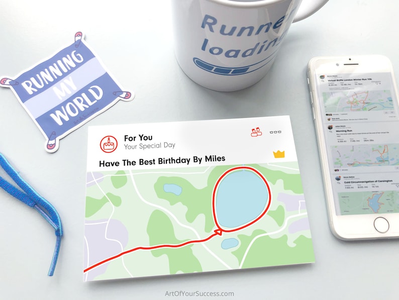 Personalised 'strava Art' Birthday Card: for Runners, Cyclists ...