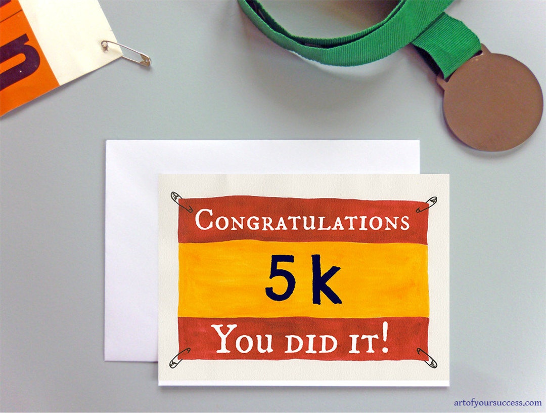 Congratulations 5k Run Card 5km Card for Runner Couch to 5k - Etsy