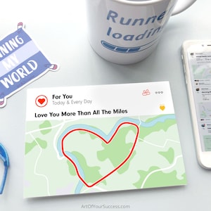 Personalised Heart 'strava Art' Card, Valentine’s Card for Runner ...