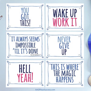 Inspirational Quote Postcards, Set of Six Postcards, Motivational Quote ...