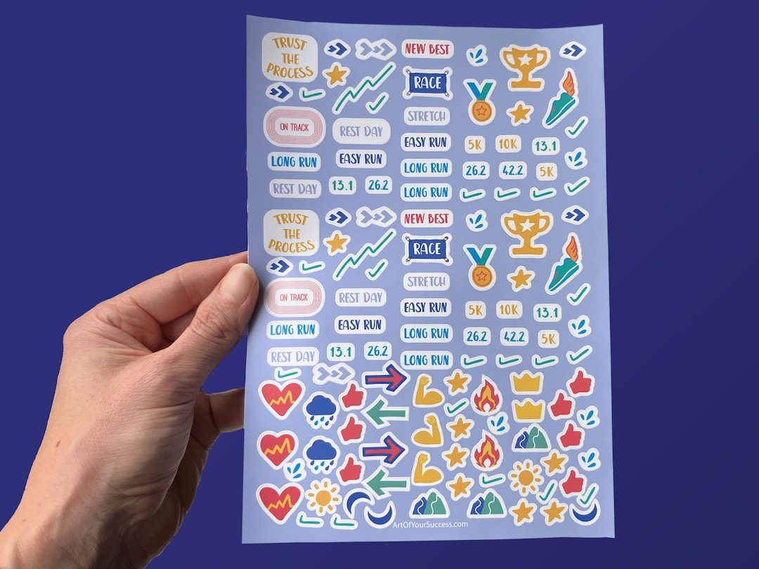 Running Sticker Sheet: for Training Journal, for Runners (128 Stickers ...