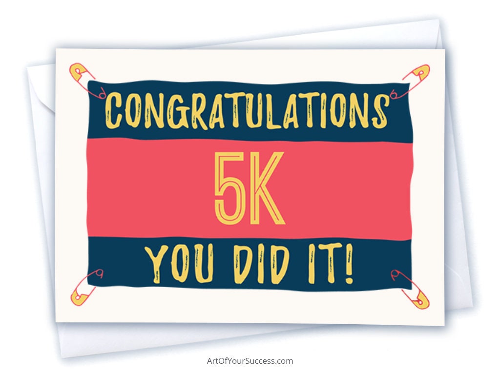 Congratulations 5k Run Card, 5km Card for Runner, Couch to 5k, C25k ...