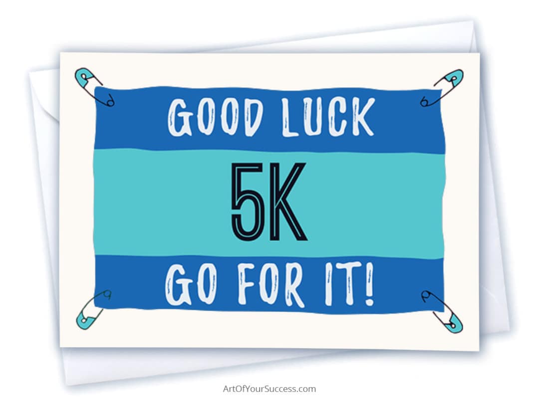 Good Luck 5k Run Card, 5km Card for Runner - Etsy