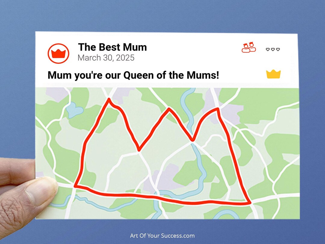 Personalised Crown 'strava Art' Card, for Your KOM or QOM - Etsy