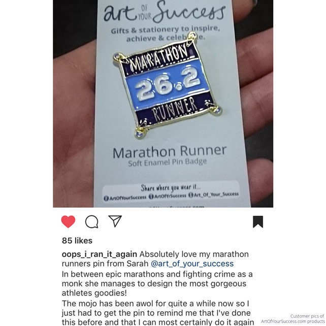 Marathon Runner Enamel Pin Badge marathon gift gift for | Etsy