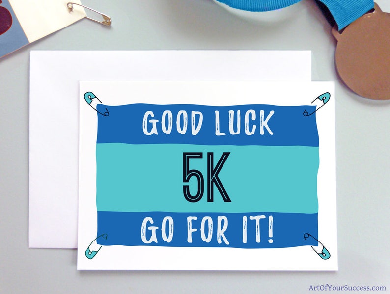 Good Luck 5k Run Card 5km Card for Runner - Etsy