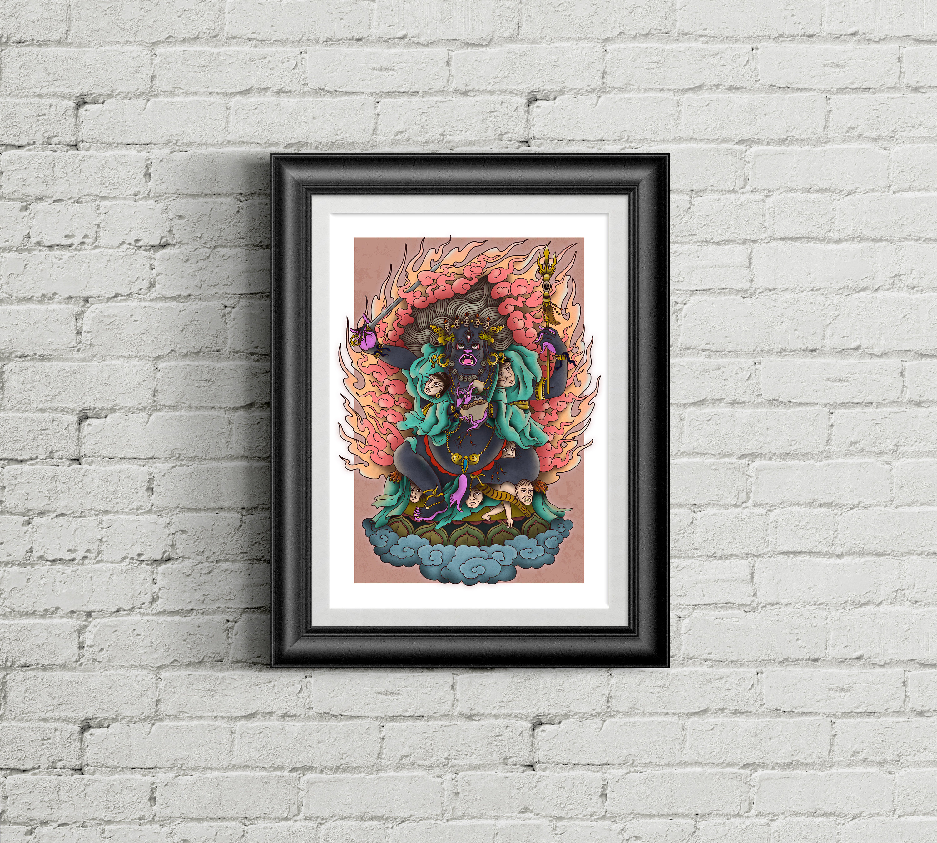Mahakala Deity Tattoo Style Digital A3 Print - Etsy